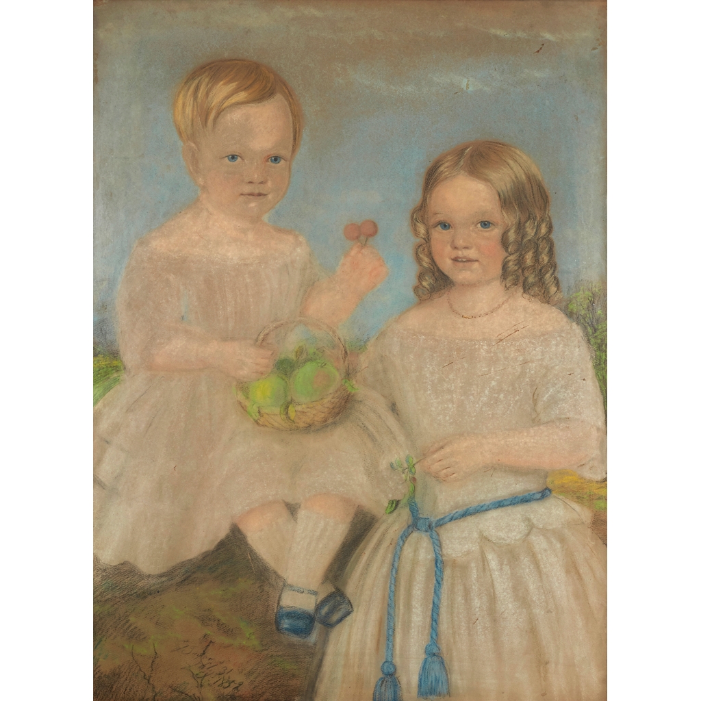 British School, 19th Century | A GROUP PORTRAIT OF BROTHER AND SISTER ...