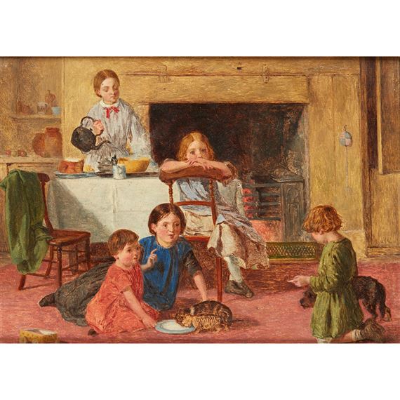 Charles Rossiter | FEEDING THE NEW KITTEN | MutualArt