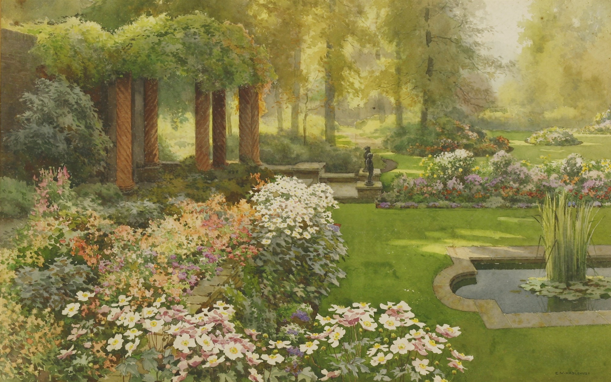 Ernest W. Haslehust | A COTTAGE GARDEN | MutualArt