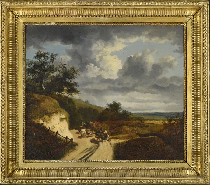French School, 19th Century | Paysage à la charrette | MutualArt