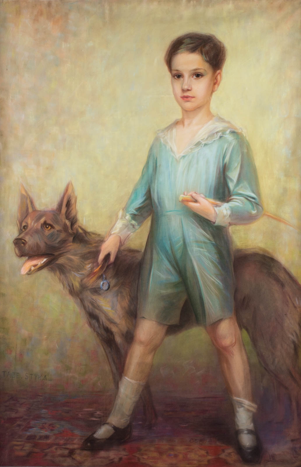 Tadé Styka | Portret Chlopca Z Psem | MutualArt