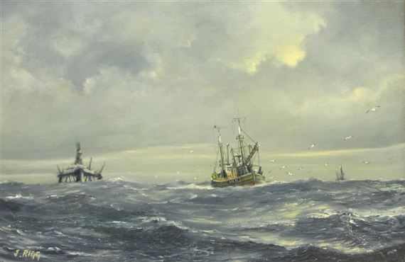 Jack Rigg | 'The Intruder' - Arbroath Fishing Boats near a North Sea ...