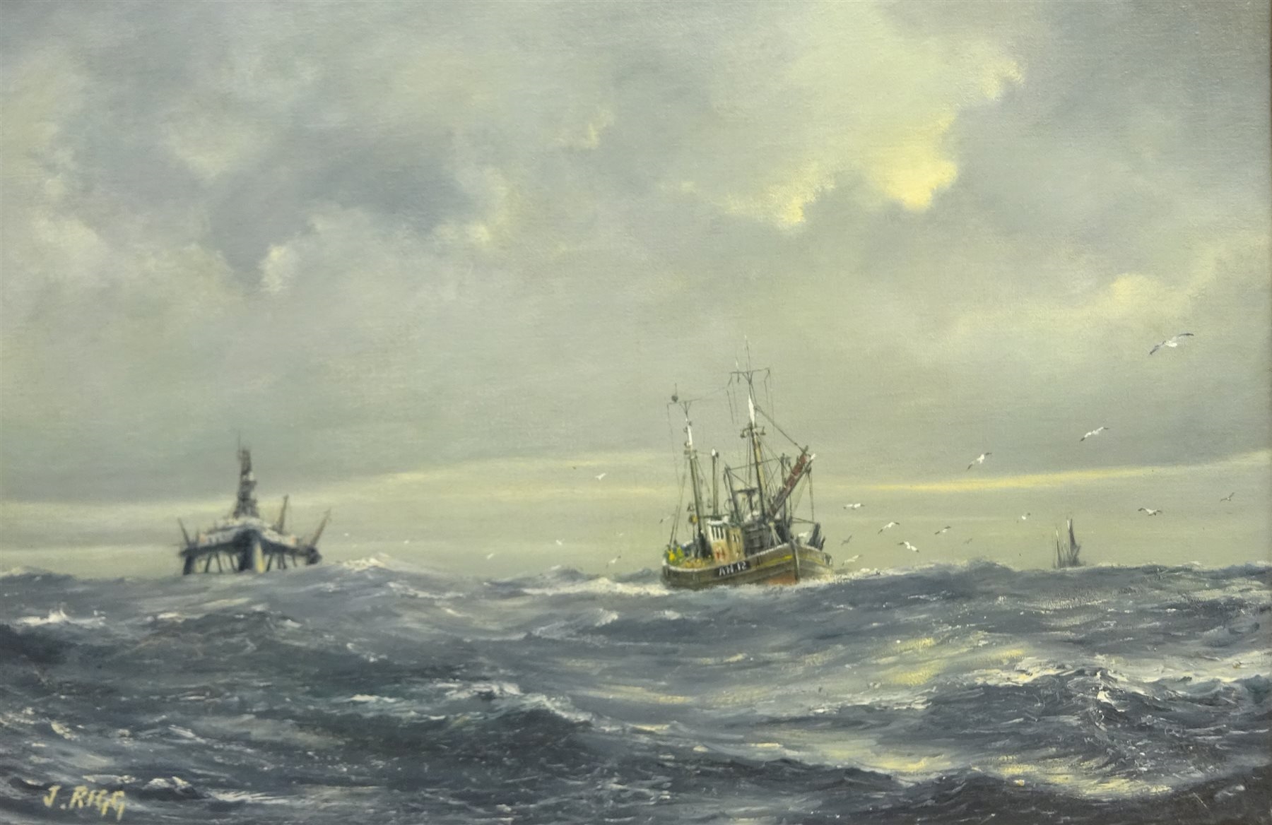 Jack Rigg | 'The Intruder' - Arbroath Fishing Boats near a North Sea ...