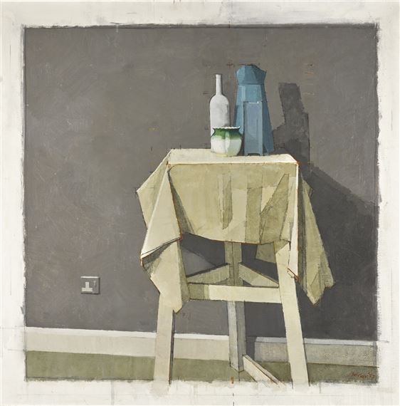 William Brooker | Jug, Vases & Bottle on a Cloth (1977) | MutualArt