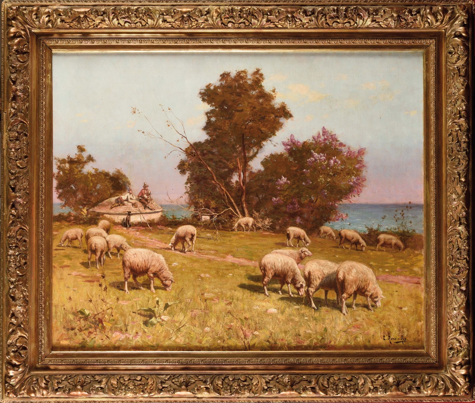 René Charles Edmond His | Moutons et bergers | MutualArt