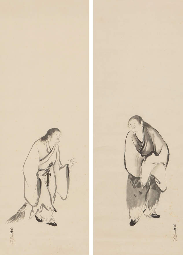 Gaho Hashimoto | 2 Works: Kanzan and Jittoku | MutualArt