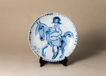 Genichiro Inokuma | Nude Riding Horse and Dots (Plate) (1987) | MutualArt