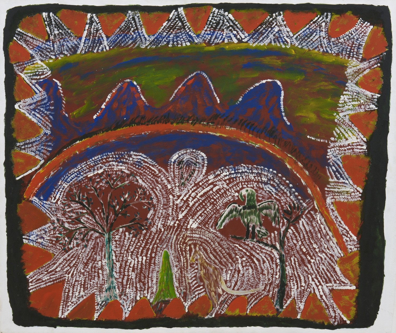 Ginger Riley Munduwalawala | Ngak Ngak and the Four Arches (1997 ...