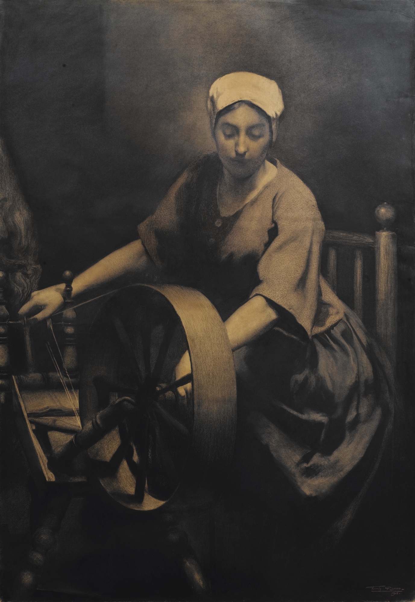 Firmin Baes | A portrait of a young lady, three-quarter-length, holding ...