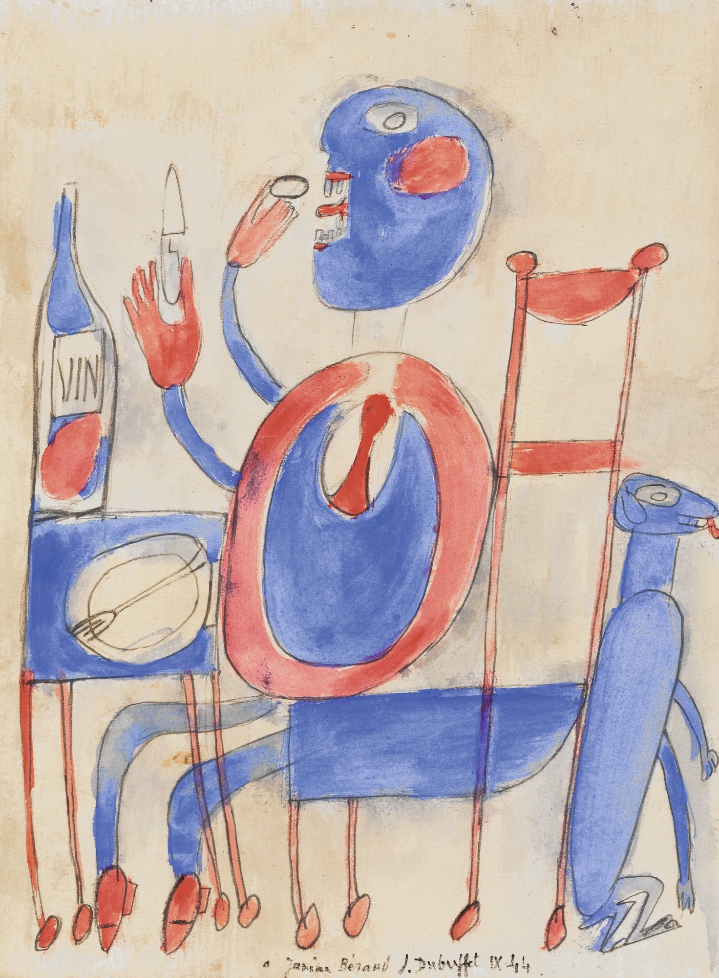 Jean Dubuffet | Mangeur au chien assis derrière sa chaise (1944 ...