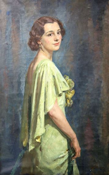 Francis Edwin Hodge | Portrait of Hazel Bruce Dunlop | MutualArt