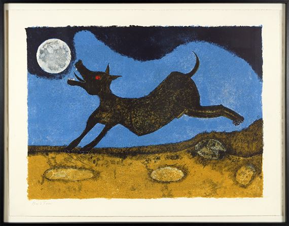 Rufino Tamayo | PERRO LADRANDOLE A LA LUNA (1988) | MutualArt