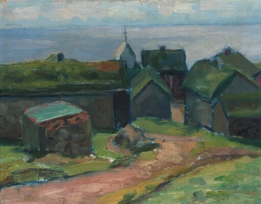 Sámal Elias Frederik Joensen-Mikines | Scene from Mykines village ...