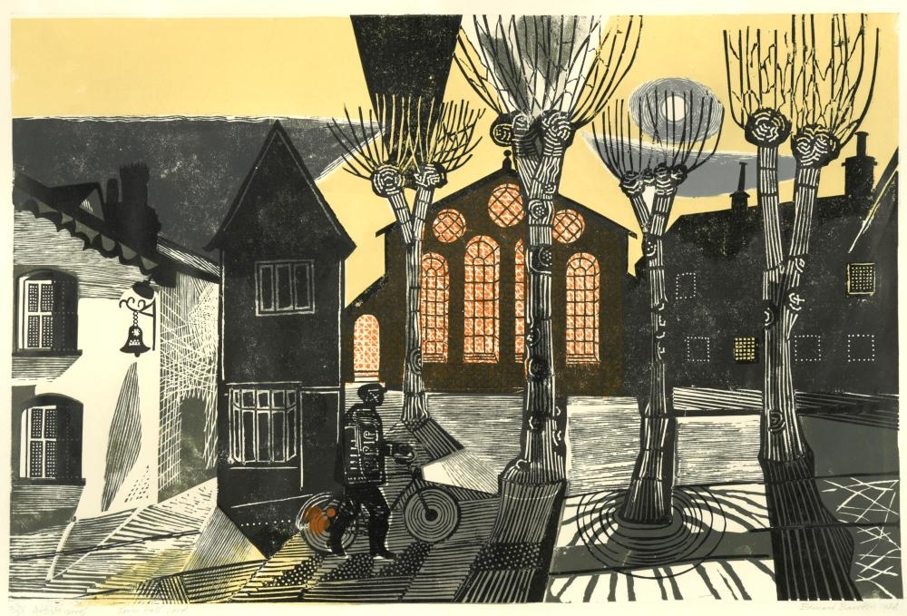 Edward Bawden | Town Hall Yard (1956) | MutualArt