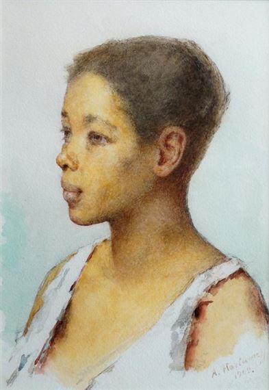 Alexej Harlamoff | Portrait of a young woman head and shoulders turned ...