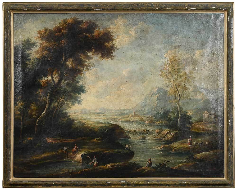Jean Antoine Vernet | Figures in an Italianate Landscape | MutualArt