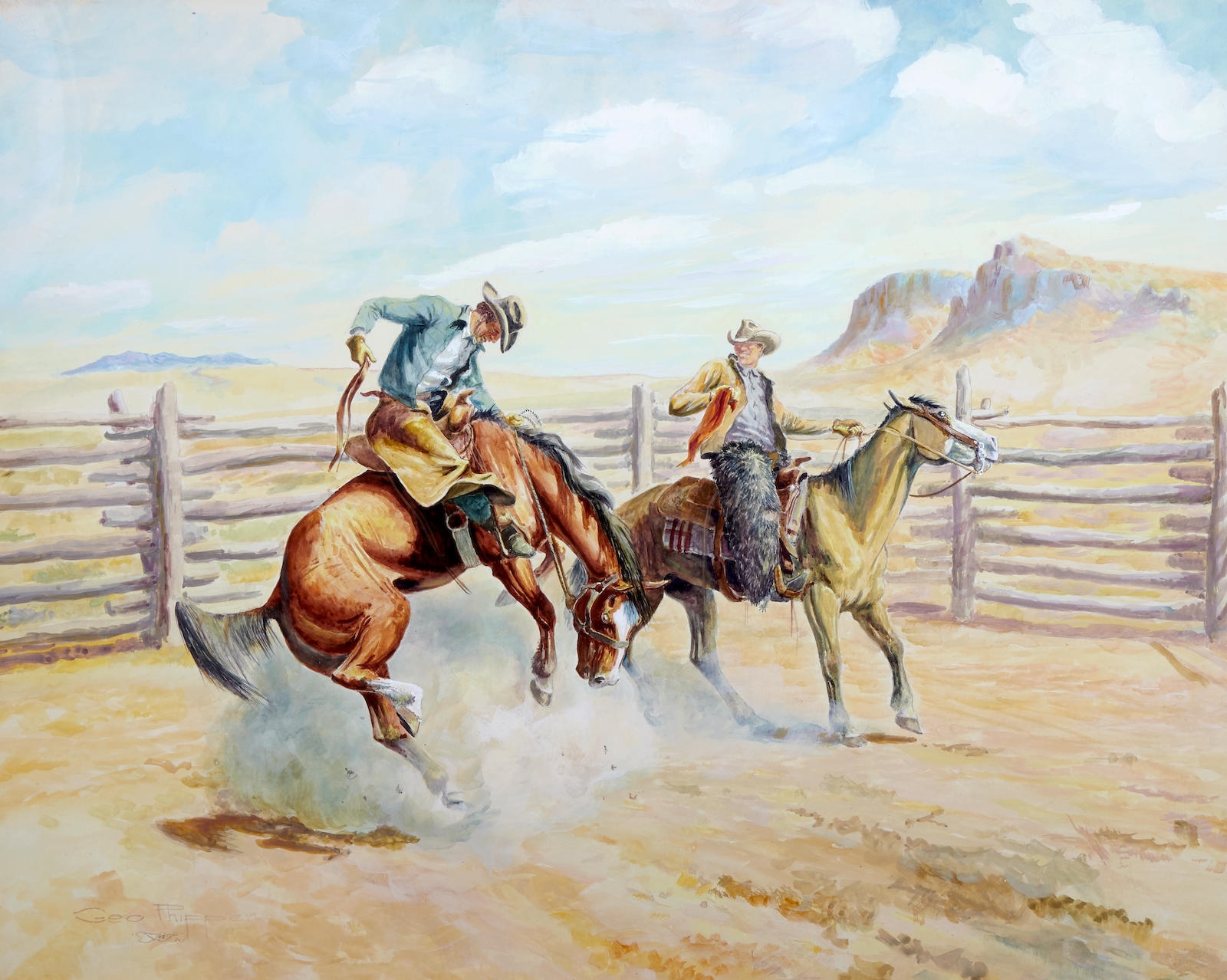 George Phippen | Two Riders (The Blindfold) | MutualArt