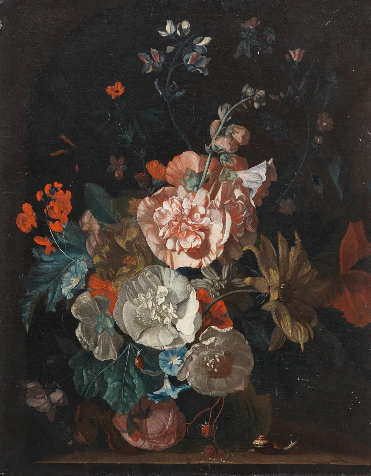Rachel Ruysch | Carnations, rose, convolvulus and other flowers on a ...