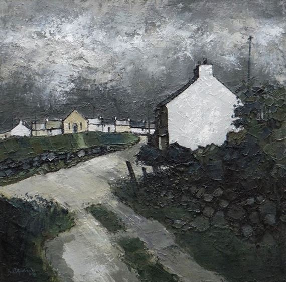 Wilf Roberts | Anglesey lane with houses and chapel (2008) | MutualArt