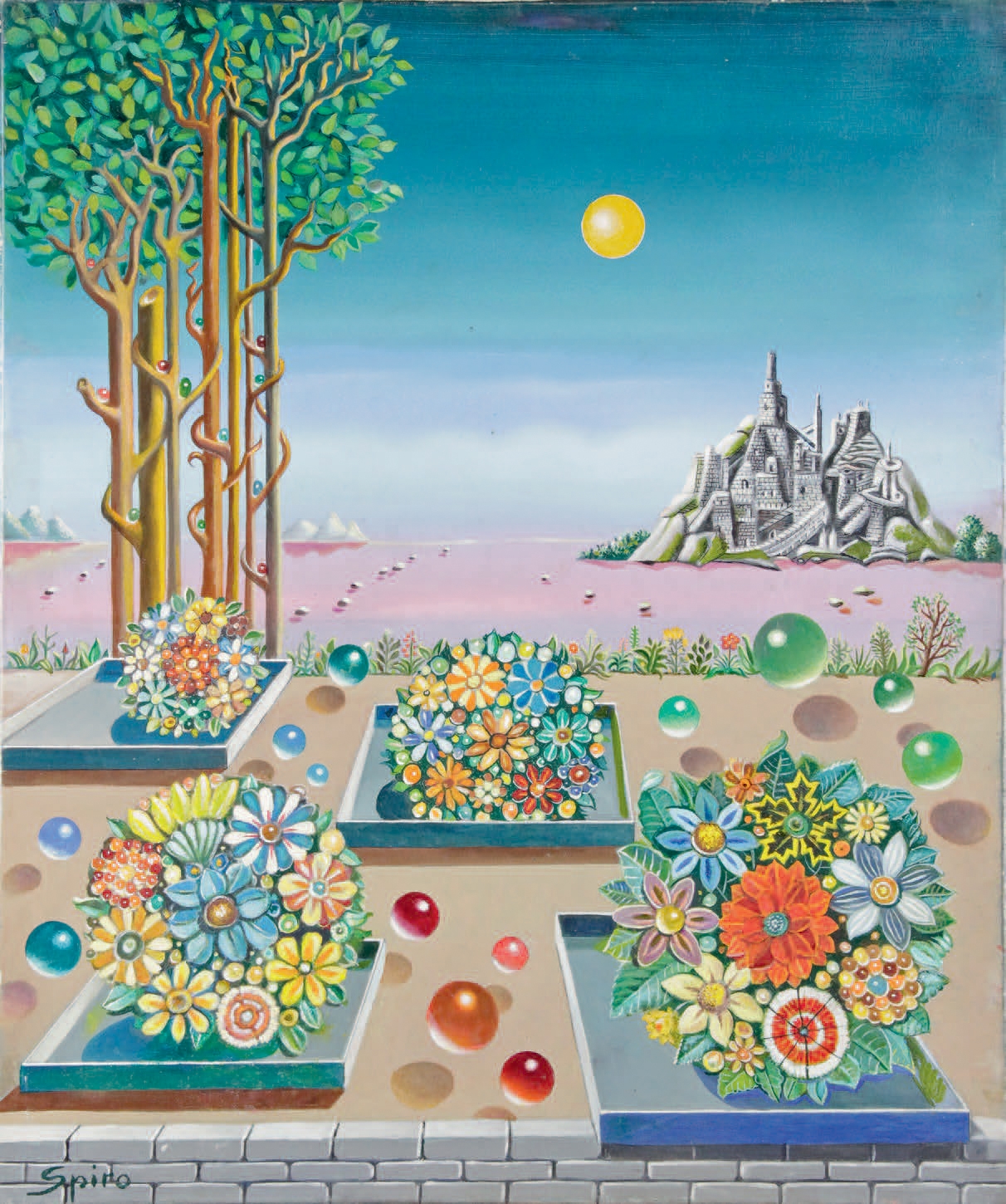 Georges Spiro | PAYSAGE SURRÉALISTE AUX FLEURS | MutualArt