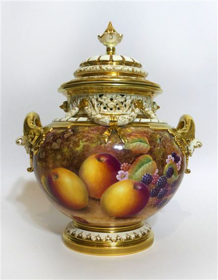 Nigel Creed | A large and impressive Royal Worcester hand painted twin ...