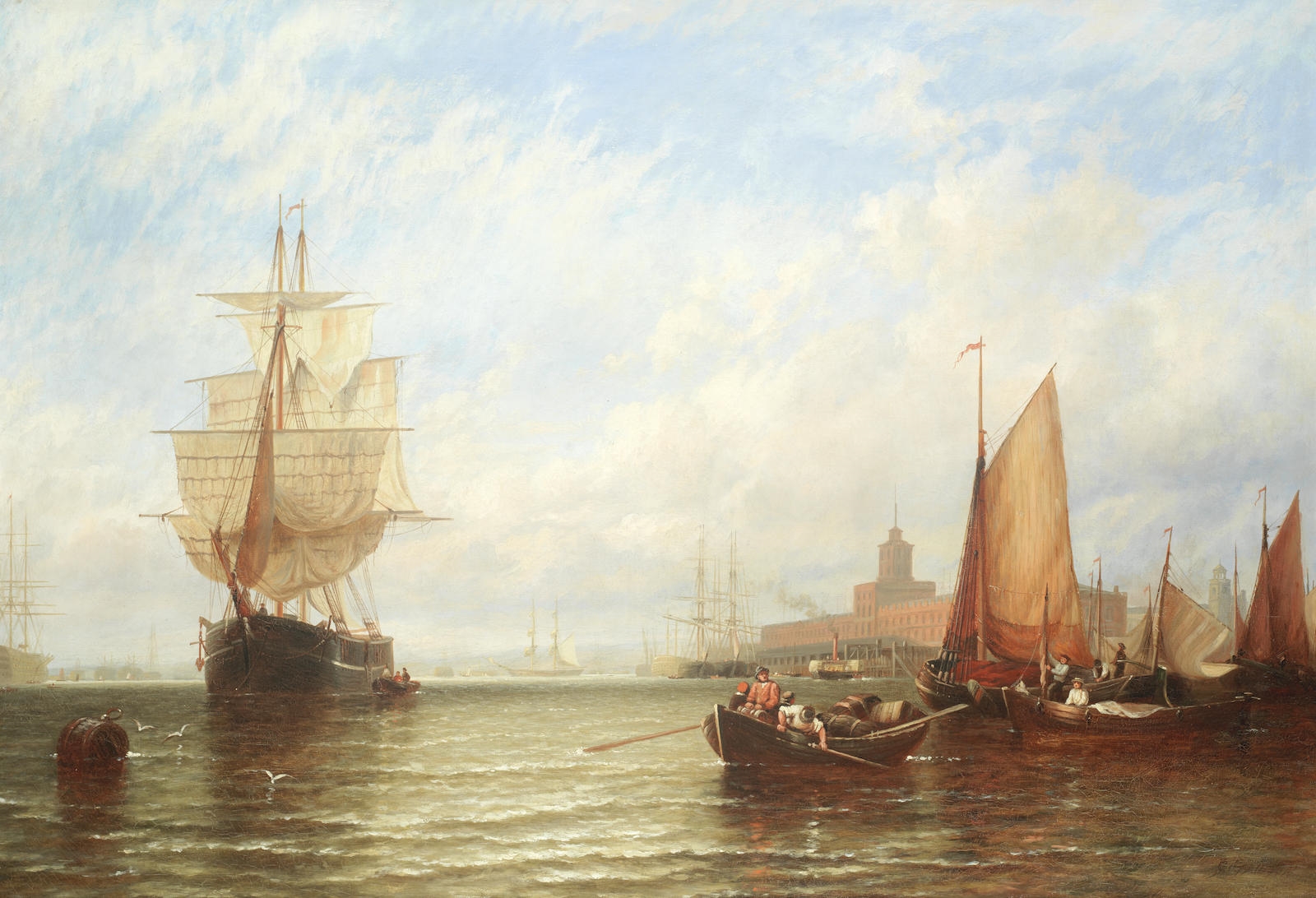 George Stainton | Shipping scene, Portsmouth | MutualArt