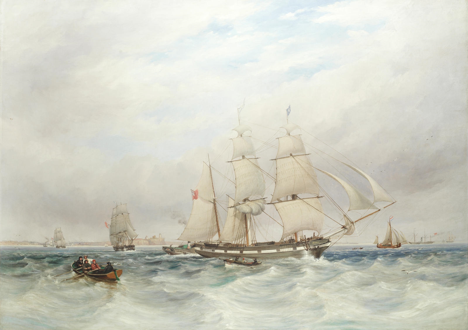 Thomas Harrison Hair | The brigantine Mary off Tynemouth, with a paddle ...