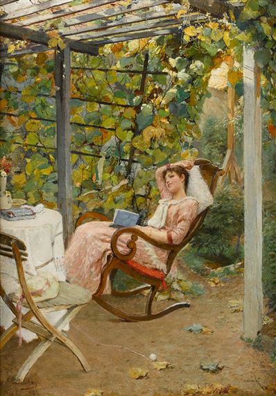 Oscar Bluhm | Under the pergola | MutualArt