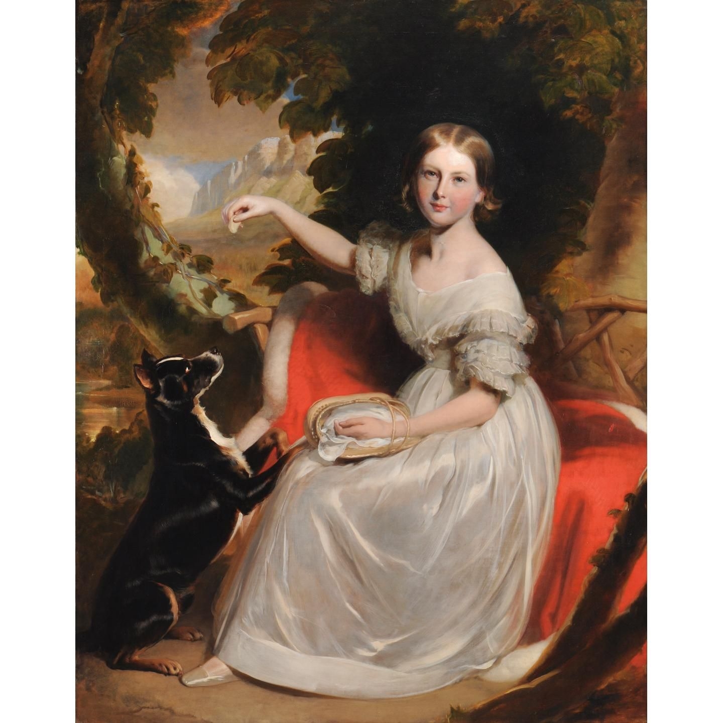 Stephen Catterson-Smith | Portrait of Marianne Gage, seated on a red ...