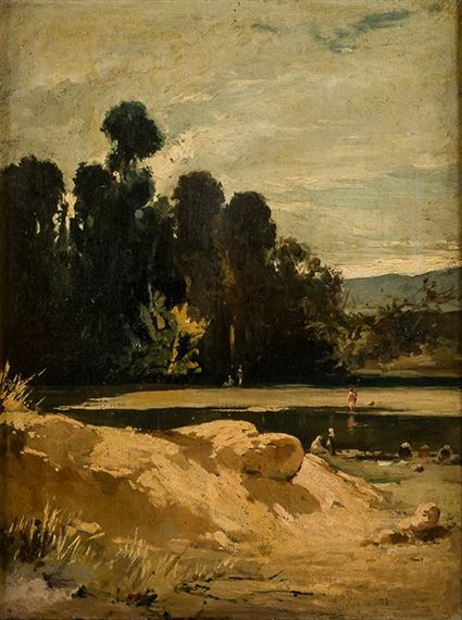 Francisco Pradilla Ortiz | Paisaje con lago | MutualArt