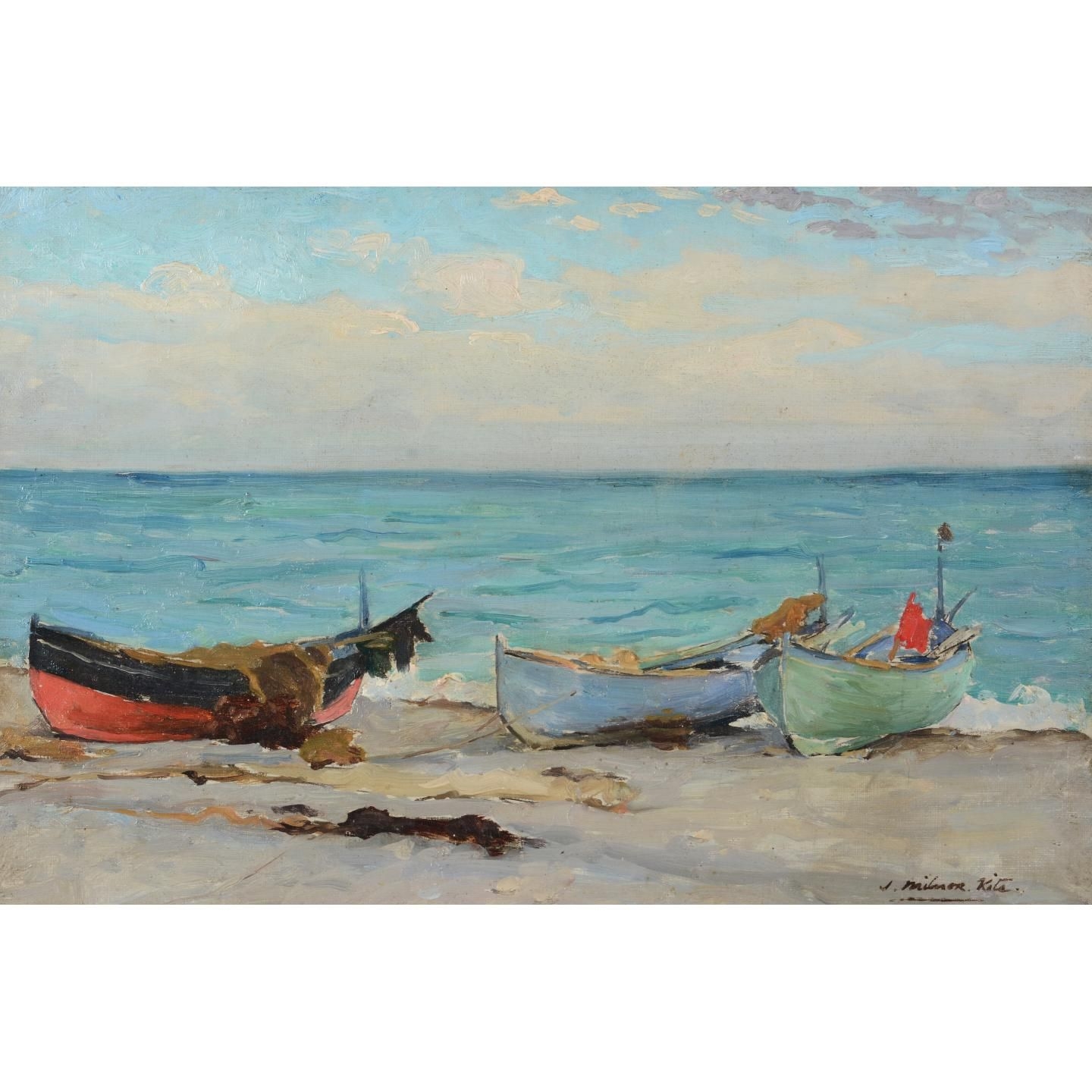 Joseph Milner Kite | Fishing Boats on the Shore | MutualArt