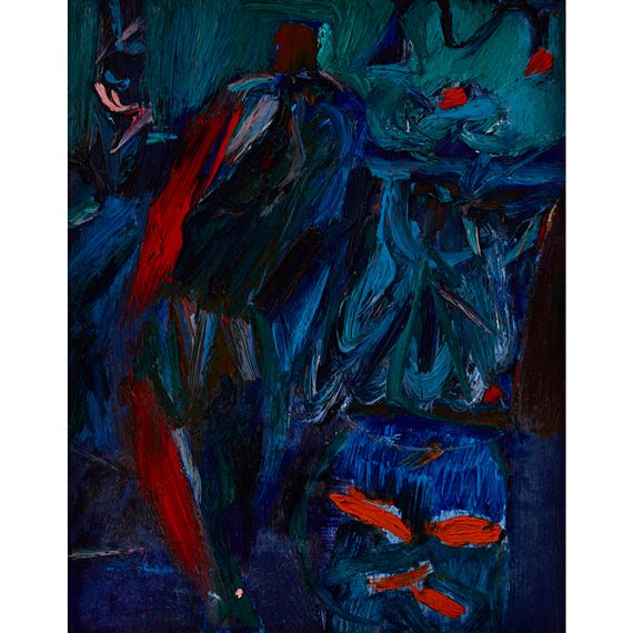 George Devlin | CLOAKED FIGURE AND FISH BOWL (1965) | MutualArt