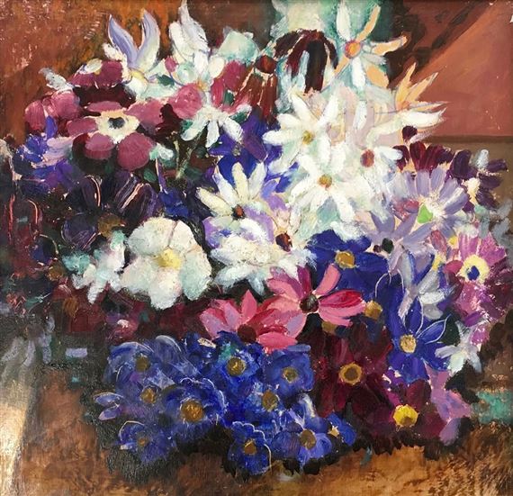 John Weeks | Pink and Blue Bouquet | MutualArt