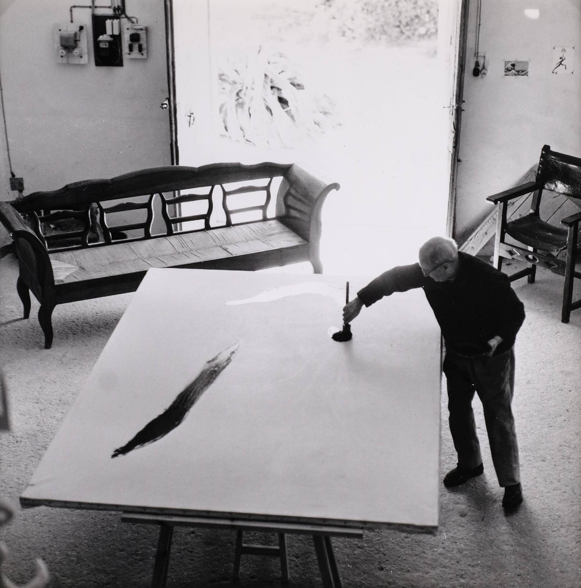 Daniel Frasnay | 9 works: Joan Miro (1893-1983) working in his studio ...