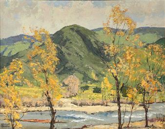 Douglas Shively | Shoreline with eucalyptus (1929) | MutualArt