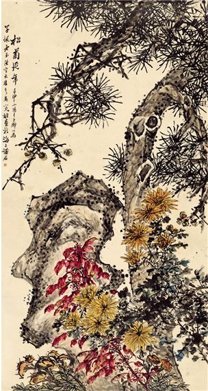 Yang Mu | PINE TREE AND CHRYSANTHEMUM (1932) | MutualArt