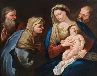 Neapolitan School, 17th Century | The Holy Family with Saint Joachim and Saint Anne | MutualArt