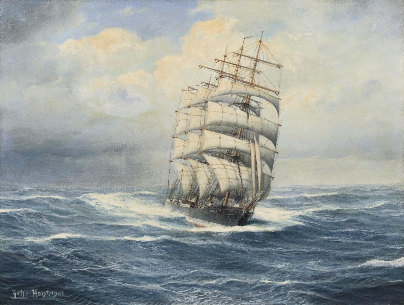 Johannes Holst | Brandung an einer Felsenküste | MutualArt