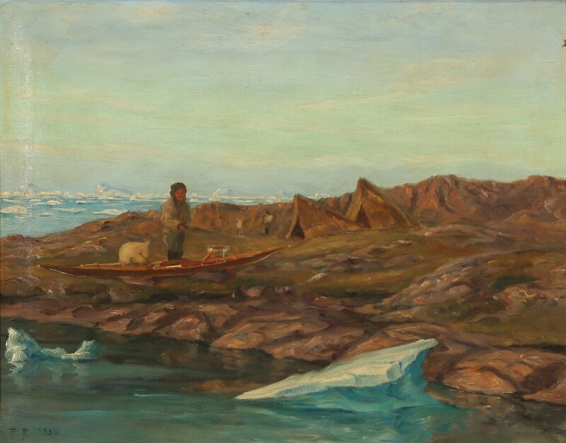 Peter Rosing | Coastal view from Greenland with sealers | MutualArt