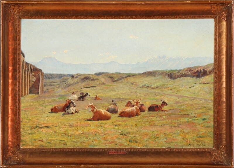 Ole Pedersen | Goats resting on the Roman Campagna | MutualArt