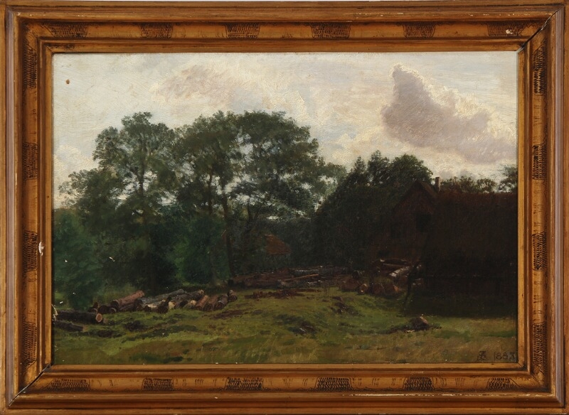 Niels Skovgaard | View from Halland with an old watermill on the ...