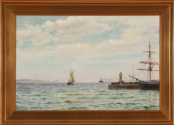 Christian Blache | The entry of the North Harbour in Aarhus | MutualArt