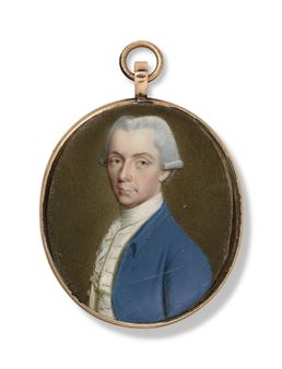 James Scouler | A young gentleman, in cream coat with blue collar, blue ...