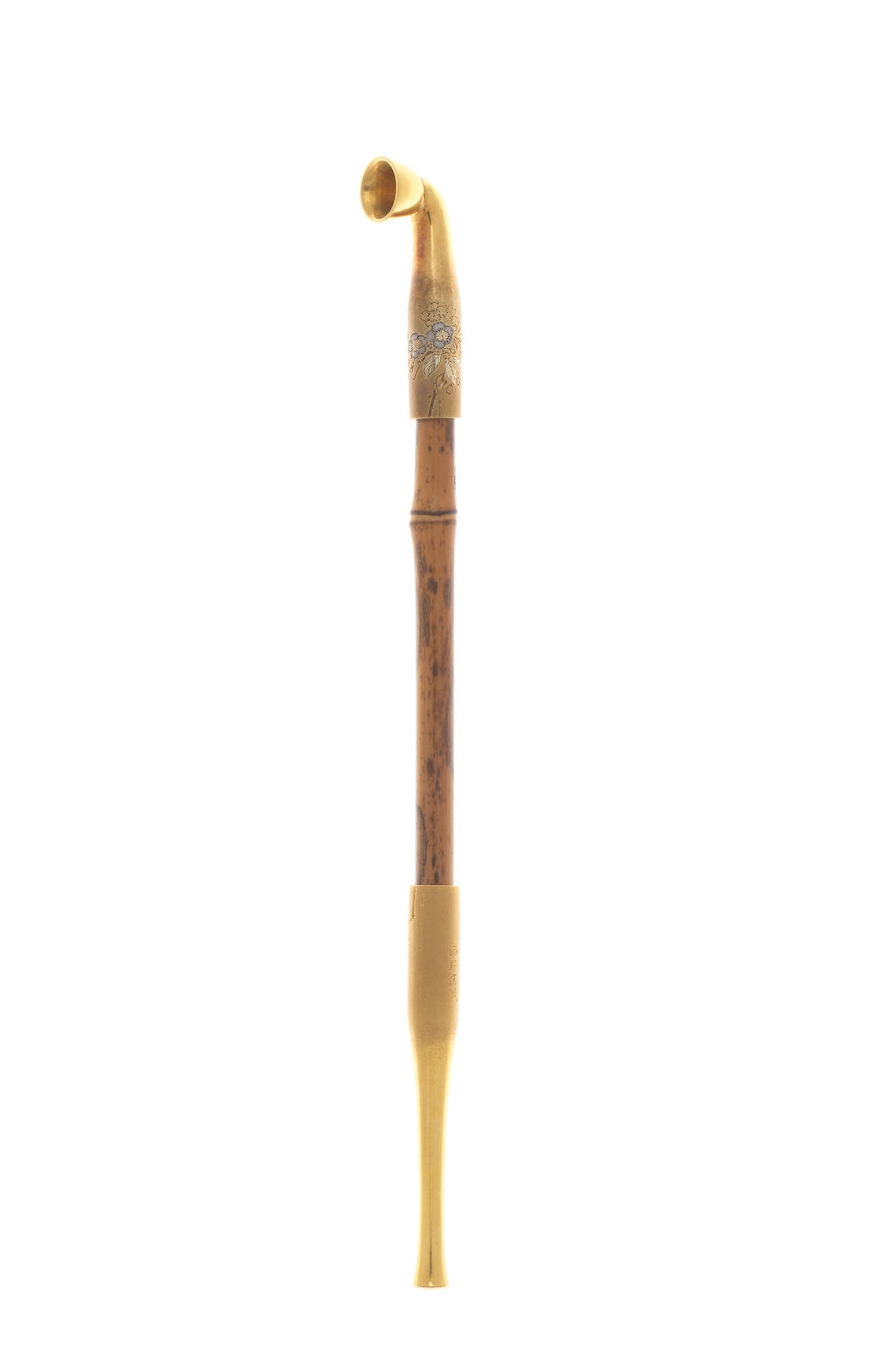 Unno Shomin | A gold and bamboo kiseru (pipe) | MutualArt