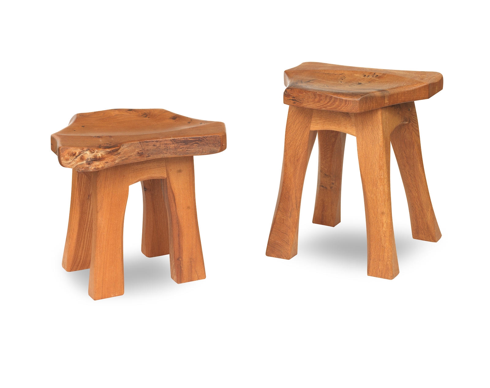 Tim Stead | Two elm shaped triangular stool (2001) | MutualArt