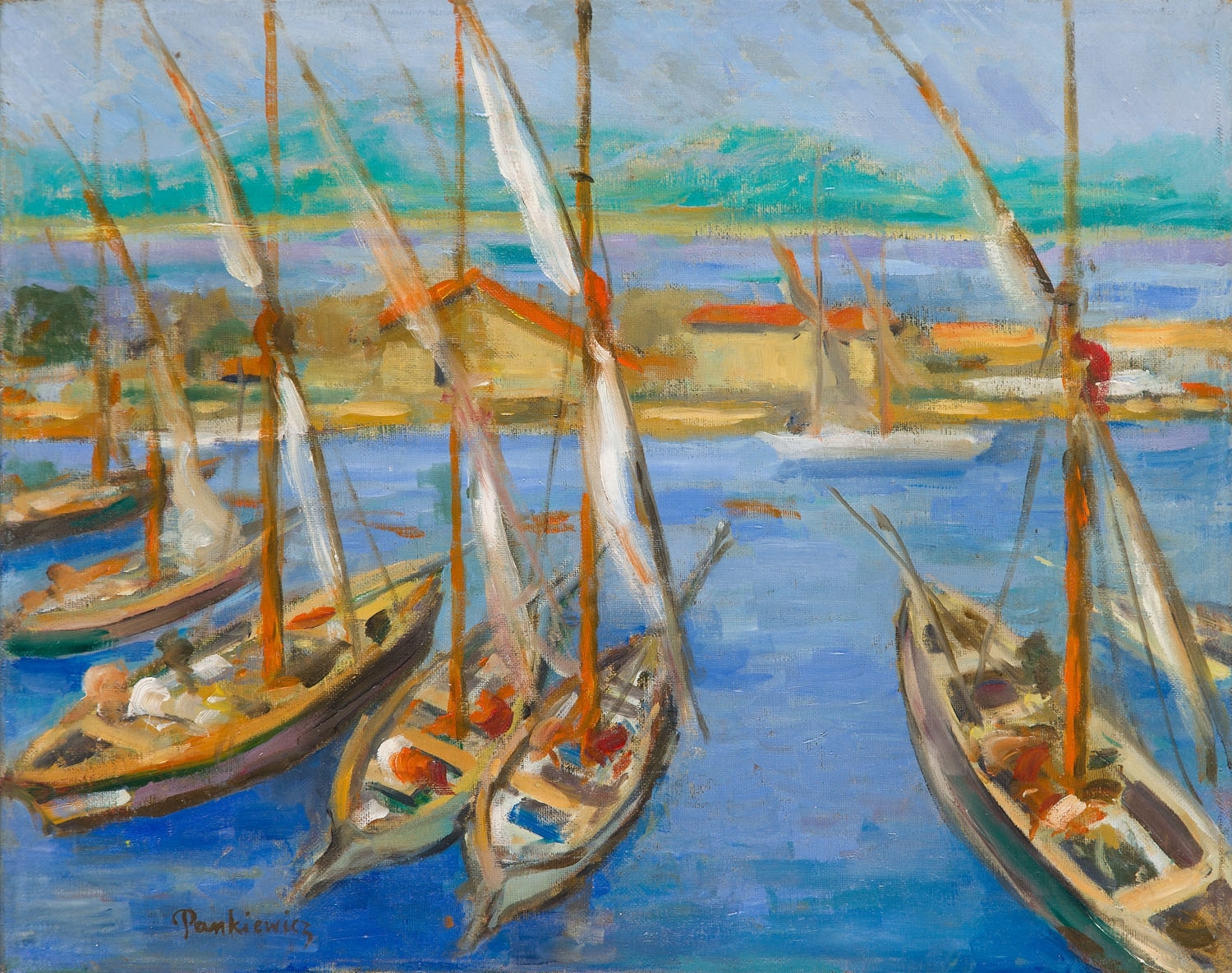 Józef Pankiewicz | Boats in Saint-Tropez port (1909) | MutualArt
