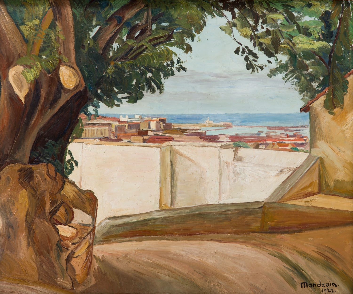 Simon Mondzain | View on port in Algiers (1927) | MutualArt