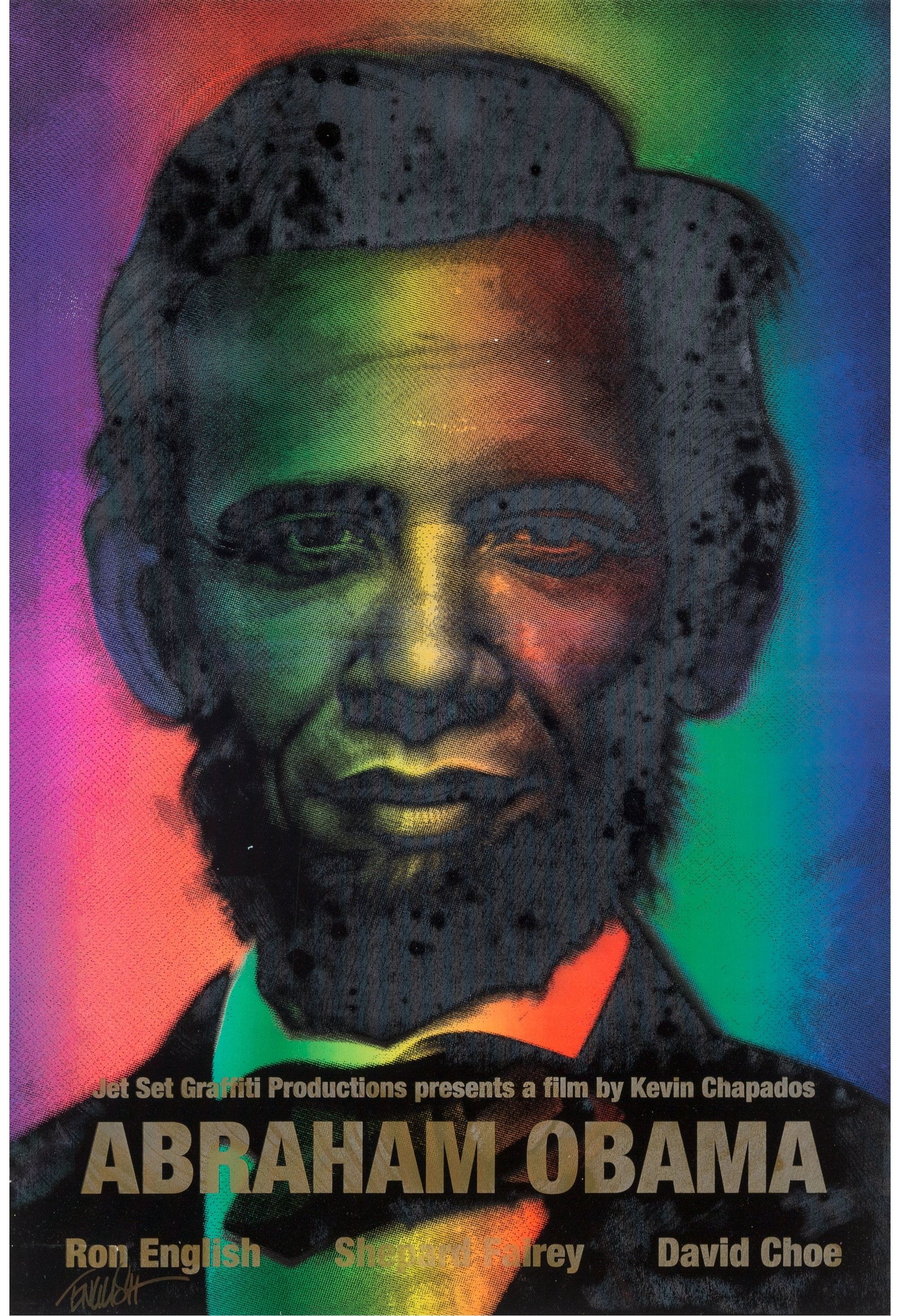 Ron English | Abraham Obama (Gold Lettering) (2009) | MutualArt