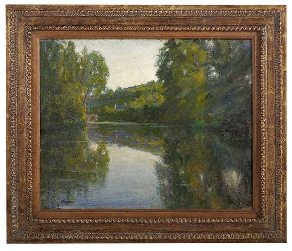 Louis Hayet | Le Petit Pont Traversant la Riviere (Circa 1888) | MutualArt