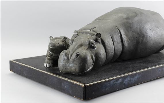 Don McMichael | SCULPTURE OF A HIPPOPOTAMUS AND HER CALF | MutualArt